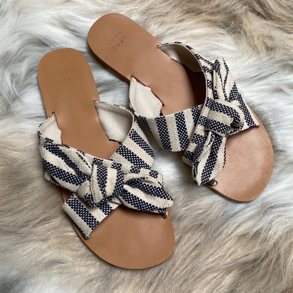 a new day | Shoes | A New Day Striped Tie Slide Sandals Size 7 | Poshmark